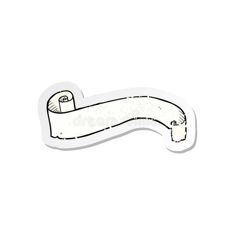 Retro Distressed Sticker of a Cartoon Tattoo Scroll Banner Stock Vector ...