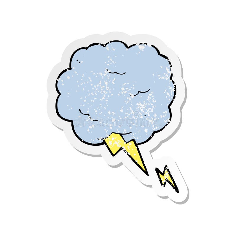 Retro Distressed Sticker of a Cartoon Thundercloud Symbol Stock Vector ...