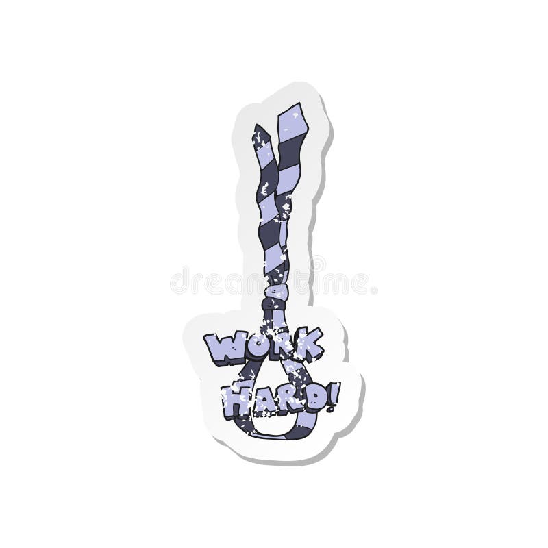 Retro Distressed Sticker of a Cartoon Work Hard Symbol Stock Vector ...