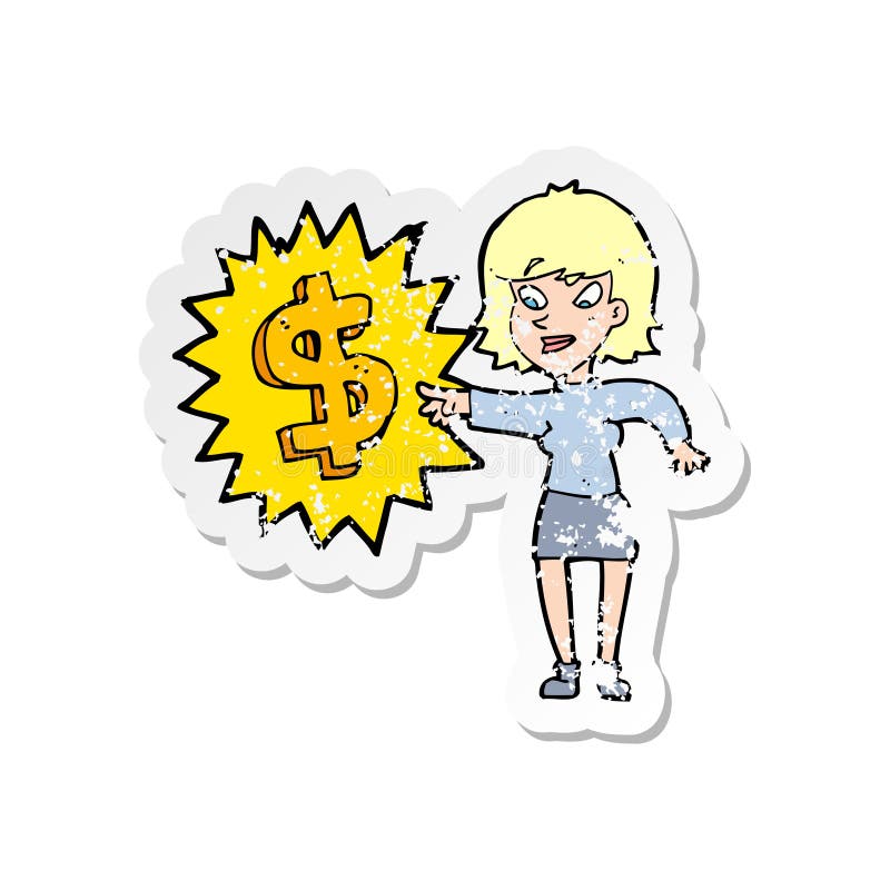 Sticker of a Making Money Cartoon Stock Vector - Illustration of ...