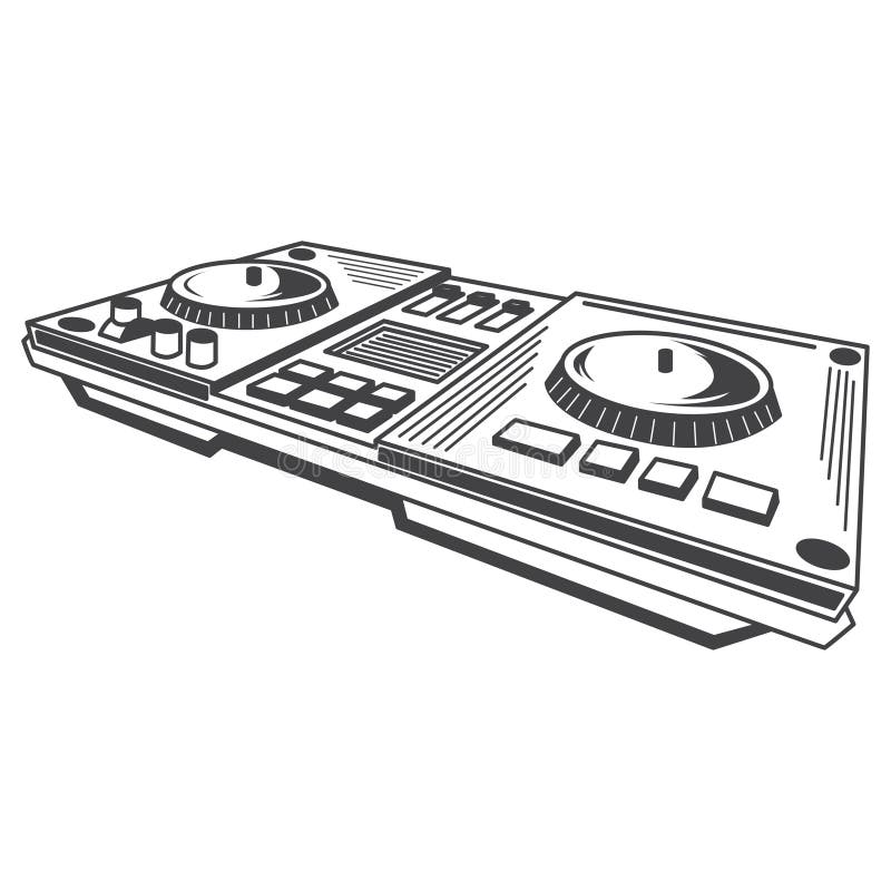 Retro DJ Console Vector Stock Illustration Vintage DJ Console Stock ...
