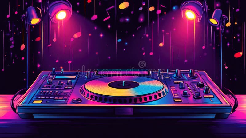 Neon Musical Notes Turntable Stock Photos - Free & Royalty-Free Stock ...