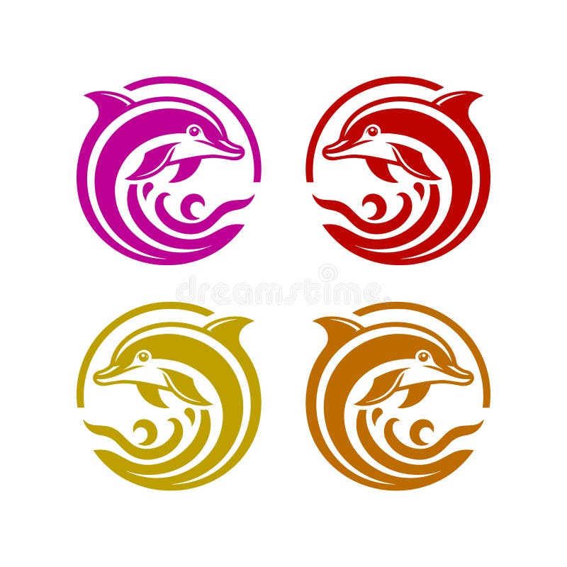 Retro Dolphin Leaping from Waves Symbolizing Energy and Ocean ...