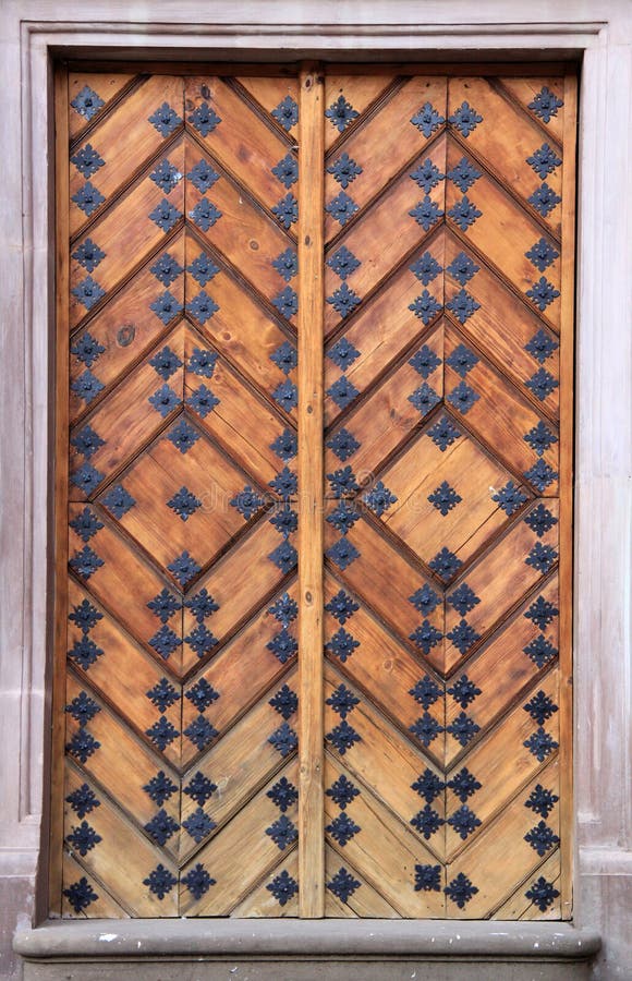 Retro doors stock image. Image of castle, wall, door - 129347067