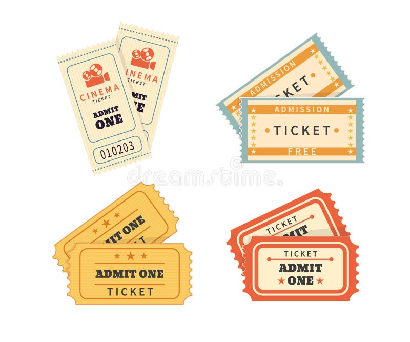 Retro tickets set stock vector. Illustration of graphic - 47925573