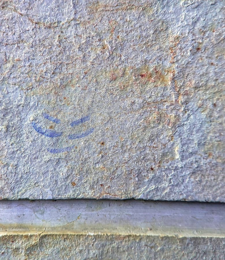 Retro Drawing of a Face on a Wall Stock Photo - Image of happiness ...