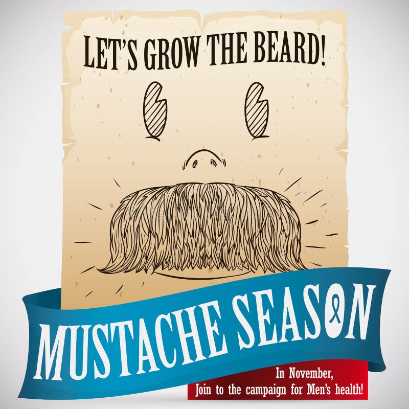 November Mustache Season Stock Illustrations – 324 November Mustache ...