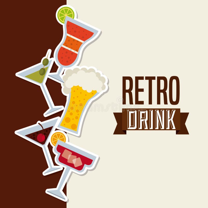 Retro drinks stock vector. Illustration of style, 1950s - 60079362