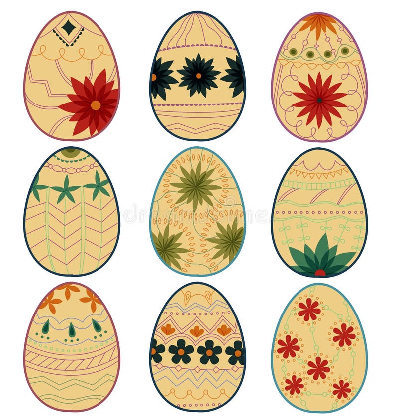 Retro easter eggs stock vector. Illustration of easter - 65806848