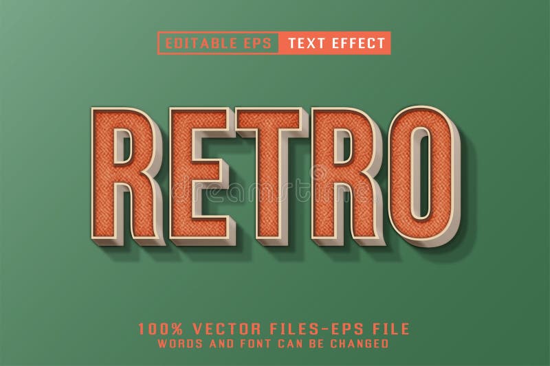 Retro editable text effect stock illustration. Illustration of typeface - 282478692