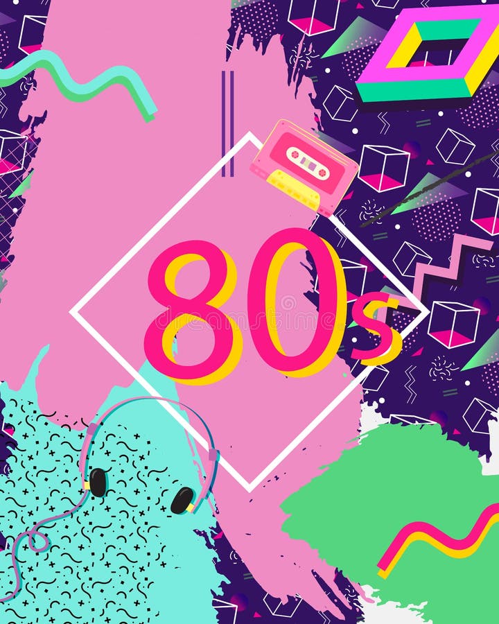 Retro Eighties Abstract Background Stock Vector - Illustration of ...