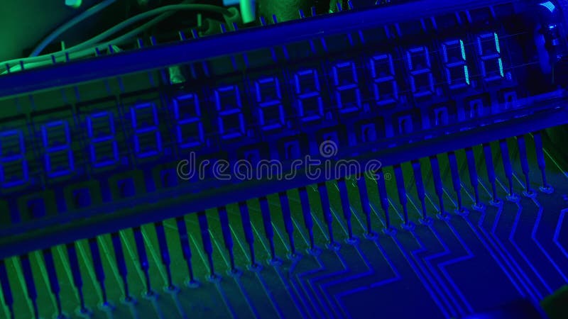The Retro Electronic Display is Counting Down. Close-up of the Device ...