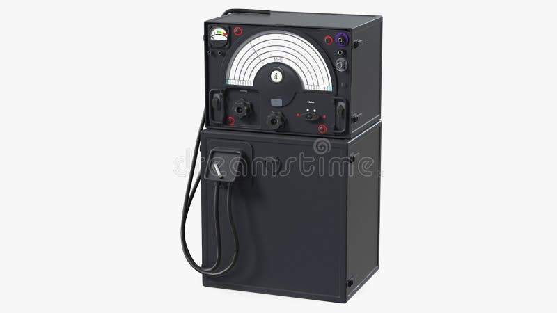 Retro Electronic Frequency Measurement Equipment with Cable Stock Photo ...