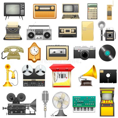 Retro Electronics stock vector. Illustration of digital - 43012347