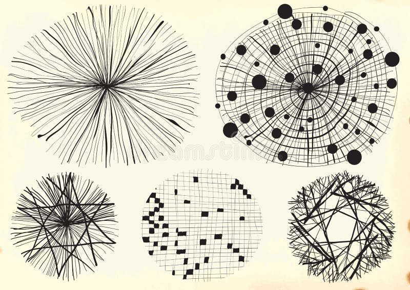 Retro Elements - Hand Drawn Vector Pack Stock Vector - Illustration of ...