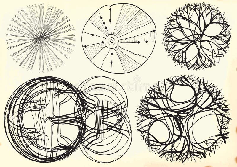 Retro Elements - Hand Drawn Vector Pack Stock Vector - Illustration of ...