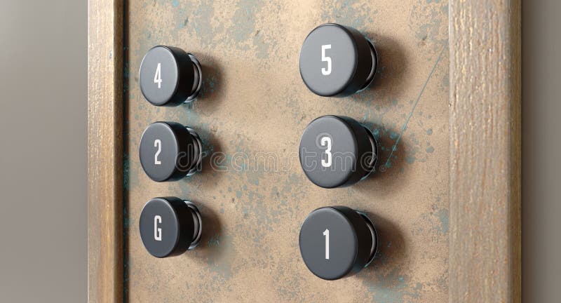 Retro Elevator Buttons stock image. Image of basement - 80831945