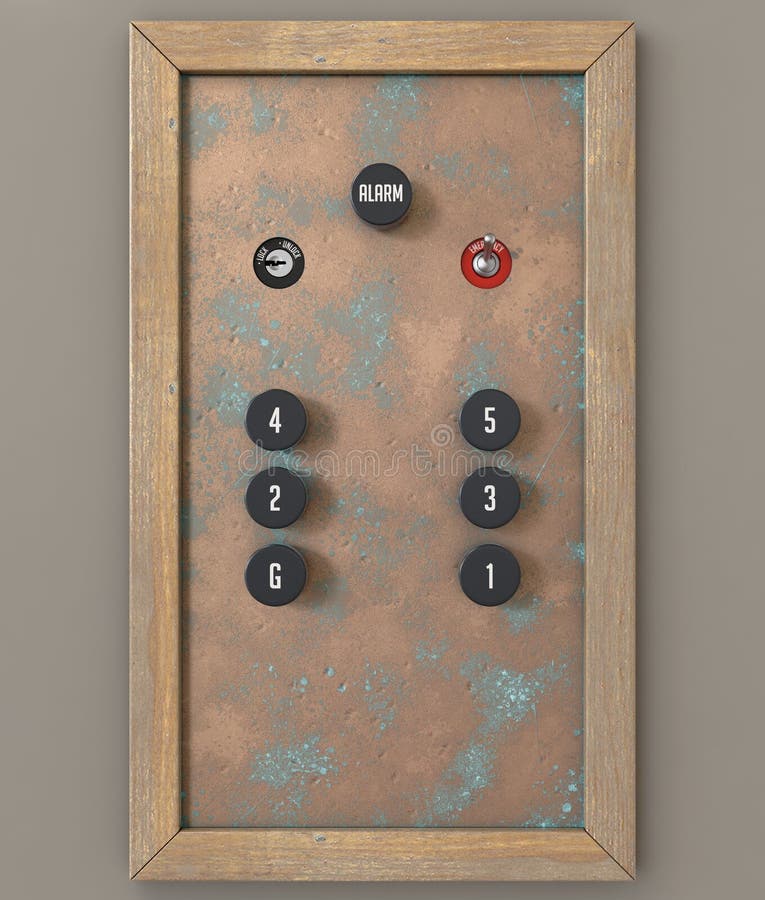 Retro Elevator Buttons stock image. Image of basement - 80831945