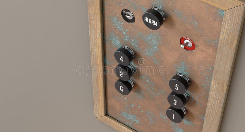 Retro Elevator Control Panel Stock Illustration - Illustration of ...