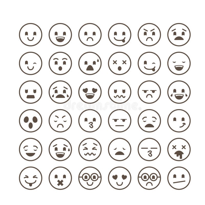 Retro emoticons design stock illustration. Illustration of linear ...