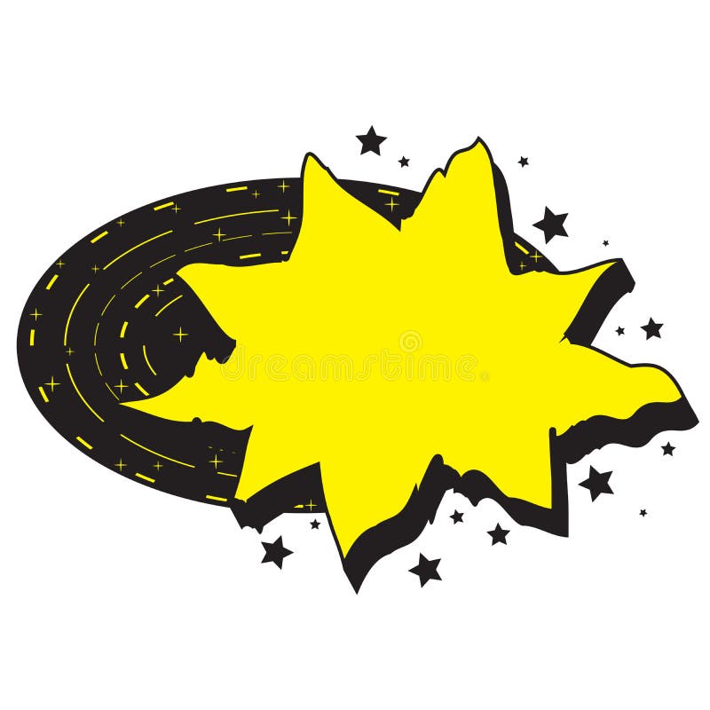 Retro Empty Comic Speech Bubble in Form of an Abstract Yellow Star of ...
