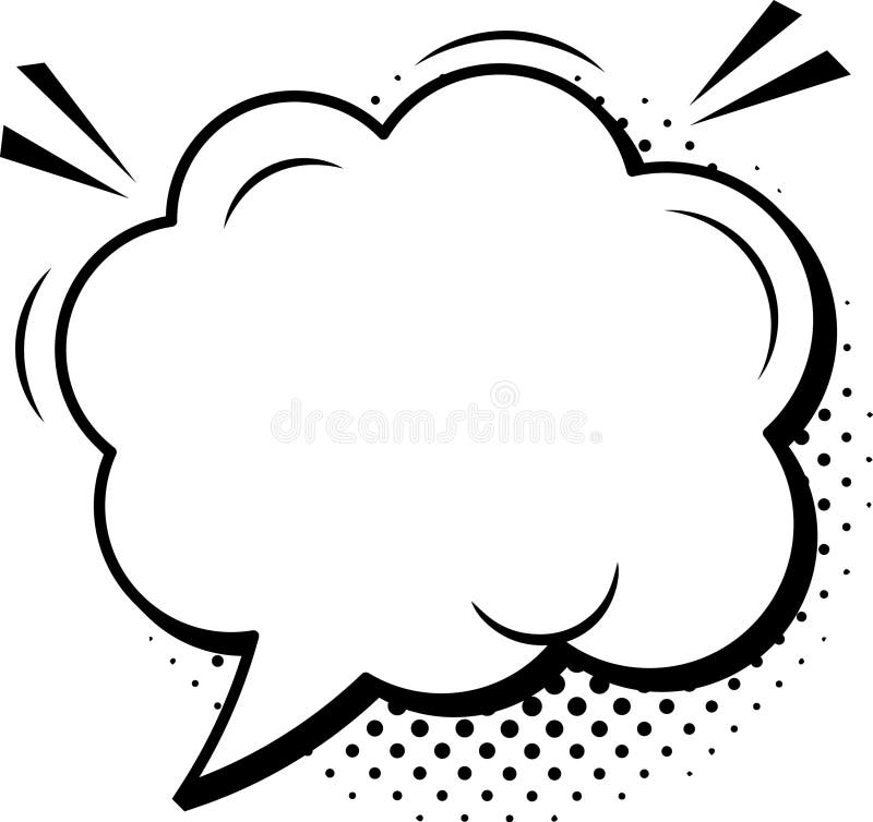 Retro Empty Comic Speech Bubble with Halftone Background is Waiting To ...