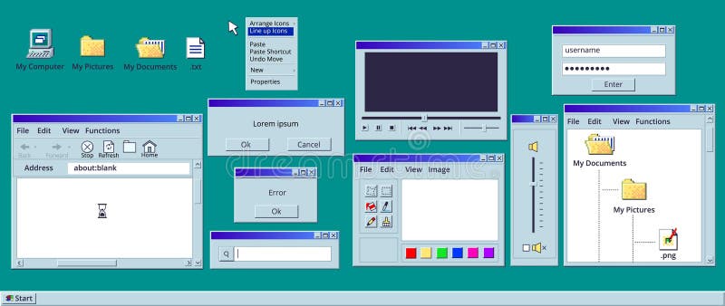 Windows 95 Desktop Stock Illustrations – 8 Windows 95 Desktop Stock Illustrations, Vectors ...