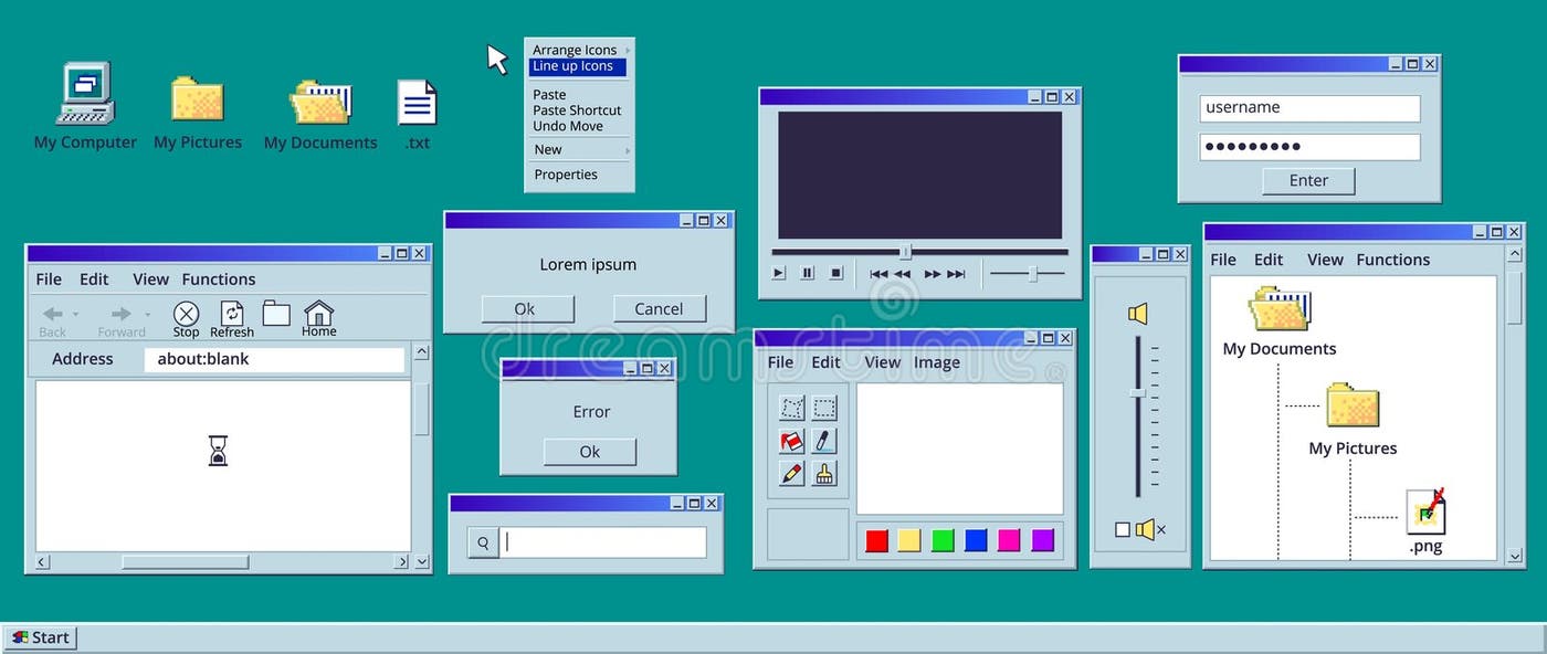 Vintage Window Screen Computer Stock Illustrations – 1,642 Vintage ...