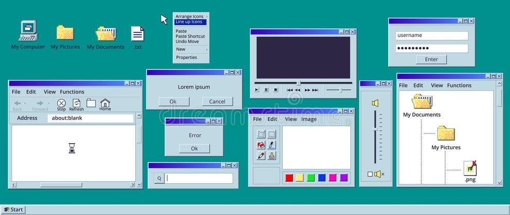 Windows 95 Desktop Stock Illustrations – 7 Windows 95 Desktop Stock ...