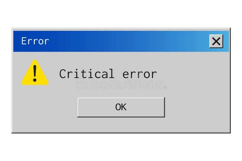 Old Dialog Window of Error Alert Stock Vector - Illustration of popup ... Old Dialog Window of Error Alert Stock Vector - Illustration of popup ...