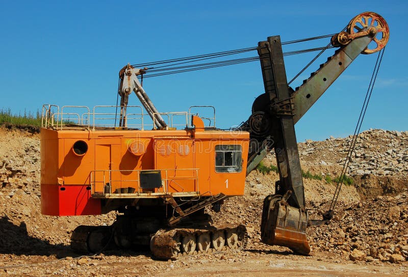 Retro excavator stock photo. Image of excavate, industry - 5849330
