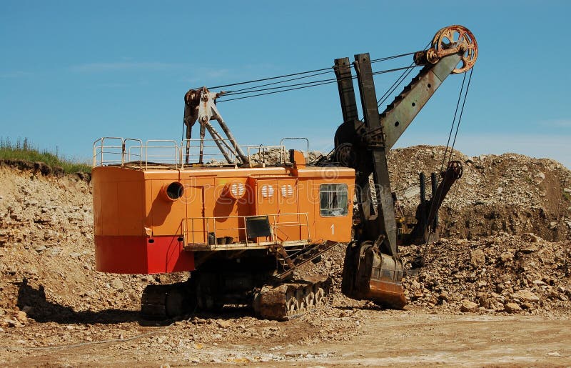 Retro excavator stock photo. Image of excavate, industry - 5849330