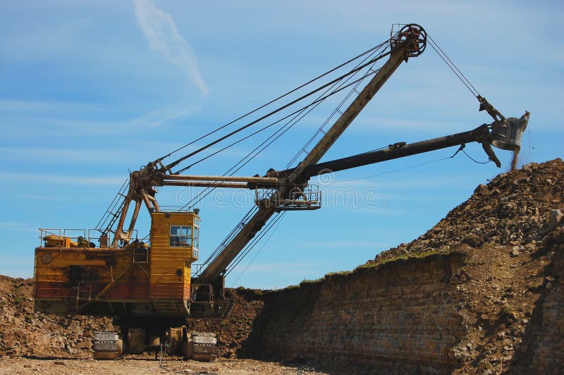 Coal digger in action stock image. Image of dozer, grader - 3242393
