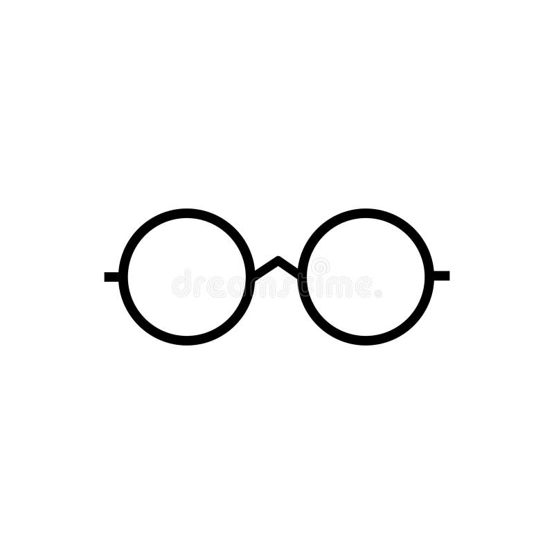Retro Eyeglasses Vector Icon, Outline Style, Isolated on White ...
