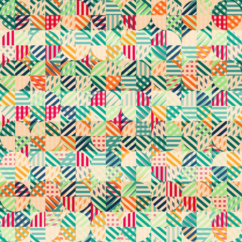 Retro Fabric Circles Seamless Pattern Stock Vector - Illustration of ...