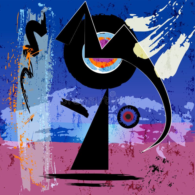 Retro Face Illustration, Modern Art Style, with Paint Strokes and ...