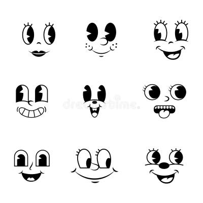 Retro faces cartoons stock vector. Illustration of skepticism - 272449494