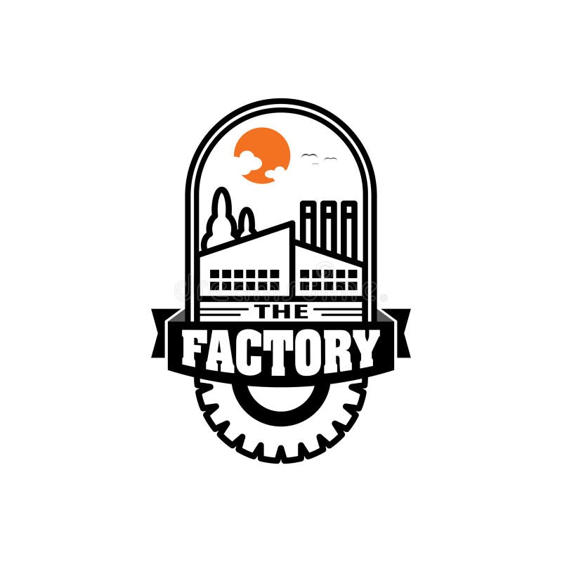 Factory Emblem Logo, in Vintage Style Stock Vector - Illustration of ...