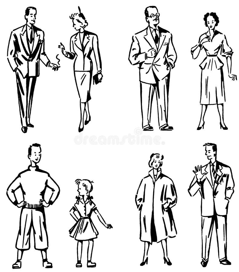 Retro family 01 stock vector. Illustration of mother - 48438010