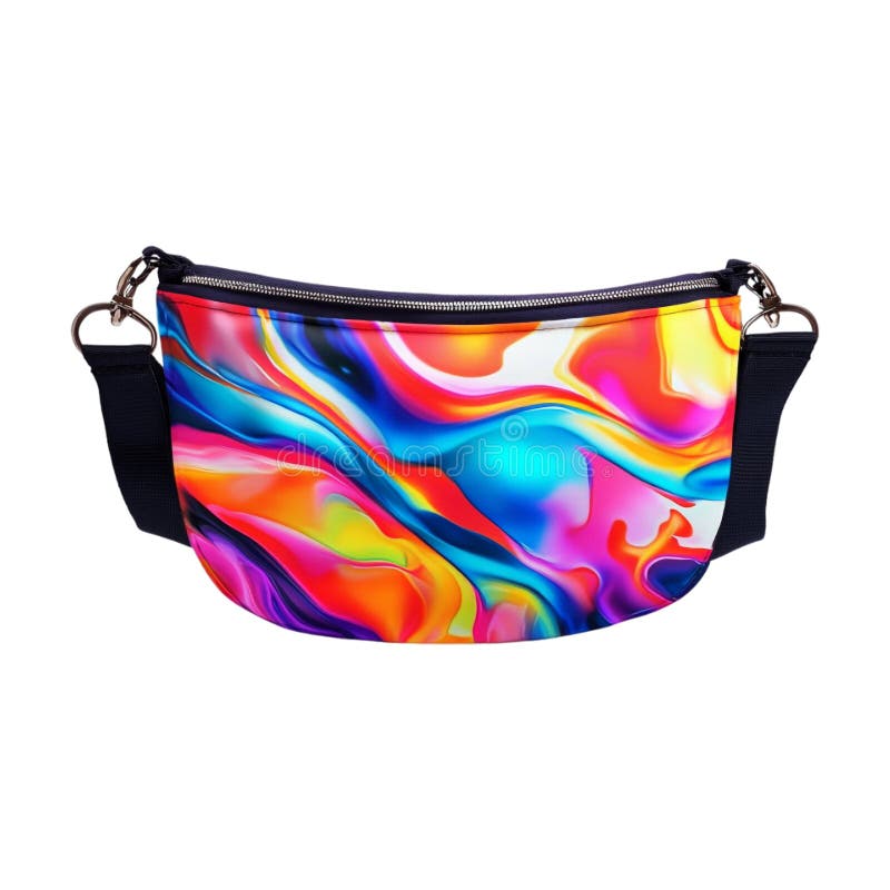 Retro Fanny Pack Adjustable Zippered Pouch on Transparent Background ...