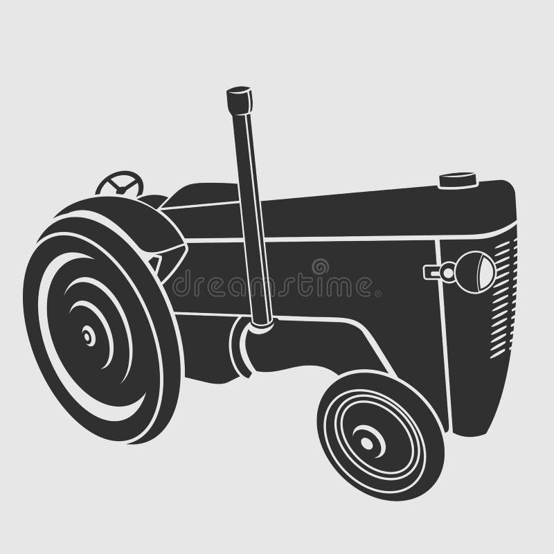 Retro Farm Agricultural Tractor Icon. Flat Vector Stock Vector ...