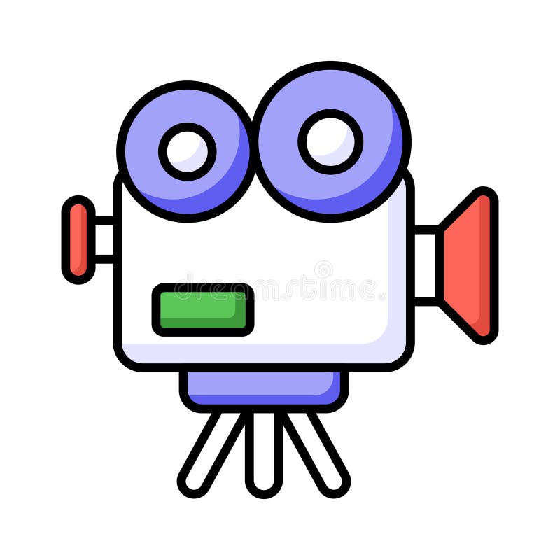 Retro Film Camera Vector Design in Trendy Style, Professional Video ...