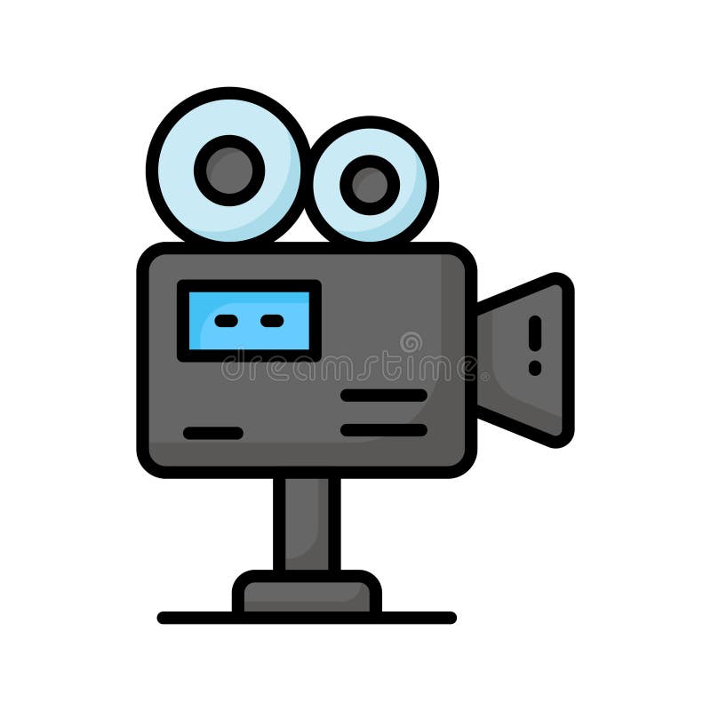 Retro Film Camera Vector Design in Trendy Style, Professional Video ...