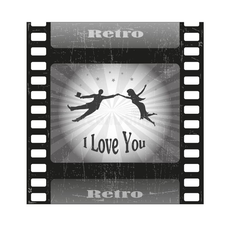 Retro film stock vector. Illustration of couple, drama - 97833730