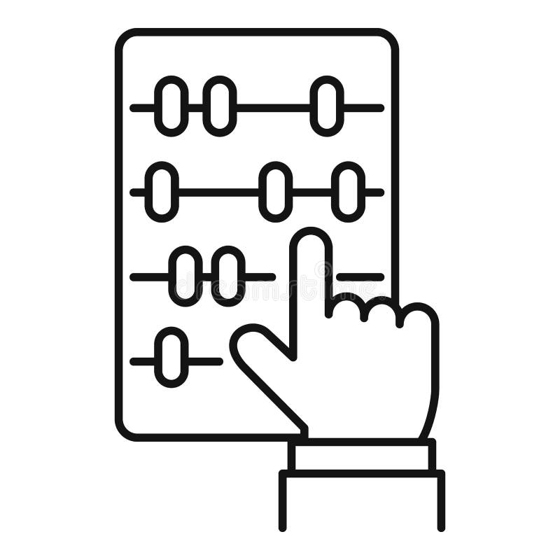 Retro Finance Calculator Icon, Outline Style Stock Vector ...