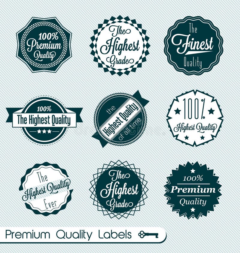 Retro Finest Quality Labels and Stickers Stock Vector - Illustration of ...