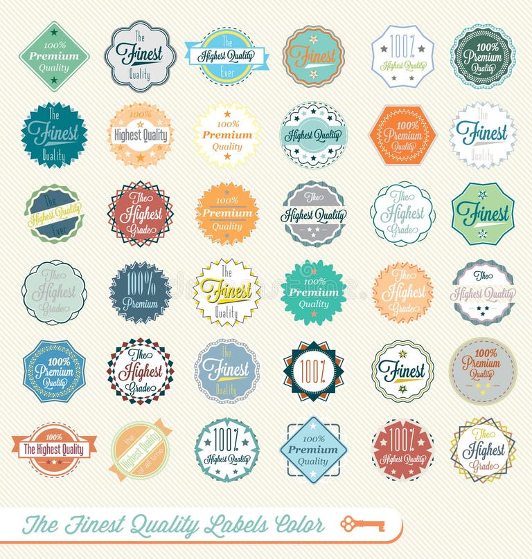 Retro Finest Quality Labels Stickers Stock Illustrations – 11 Retro ...