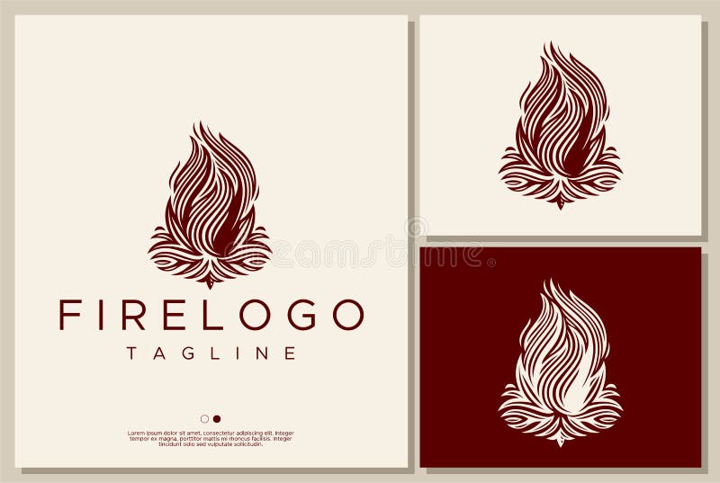 Retro Fire Logo Concept. Fire Pit Logo Design. Fire Logo in Vintage ...
