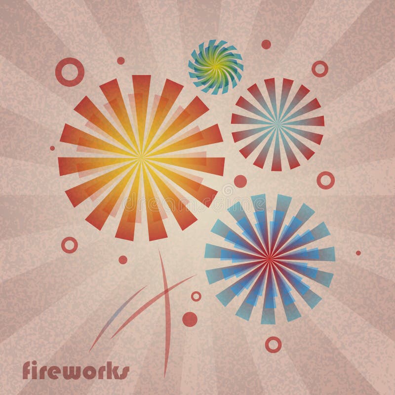 Retro Fireworks stock vector. Illustration of event, fourth - 30670299