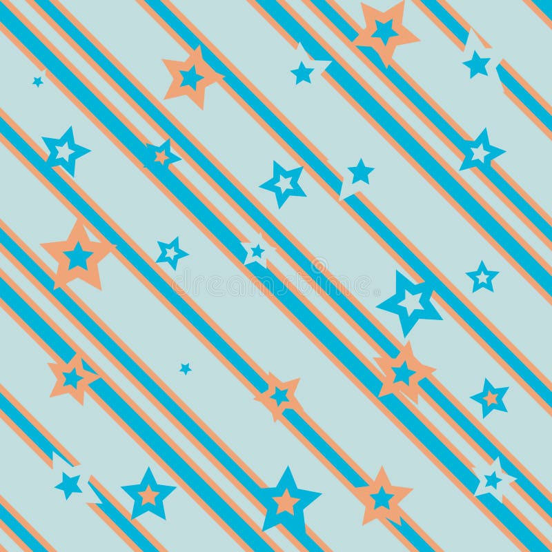 Retro Five-pointed Stars Striped Repeating Pattern Stock Illustration ...